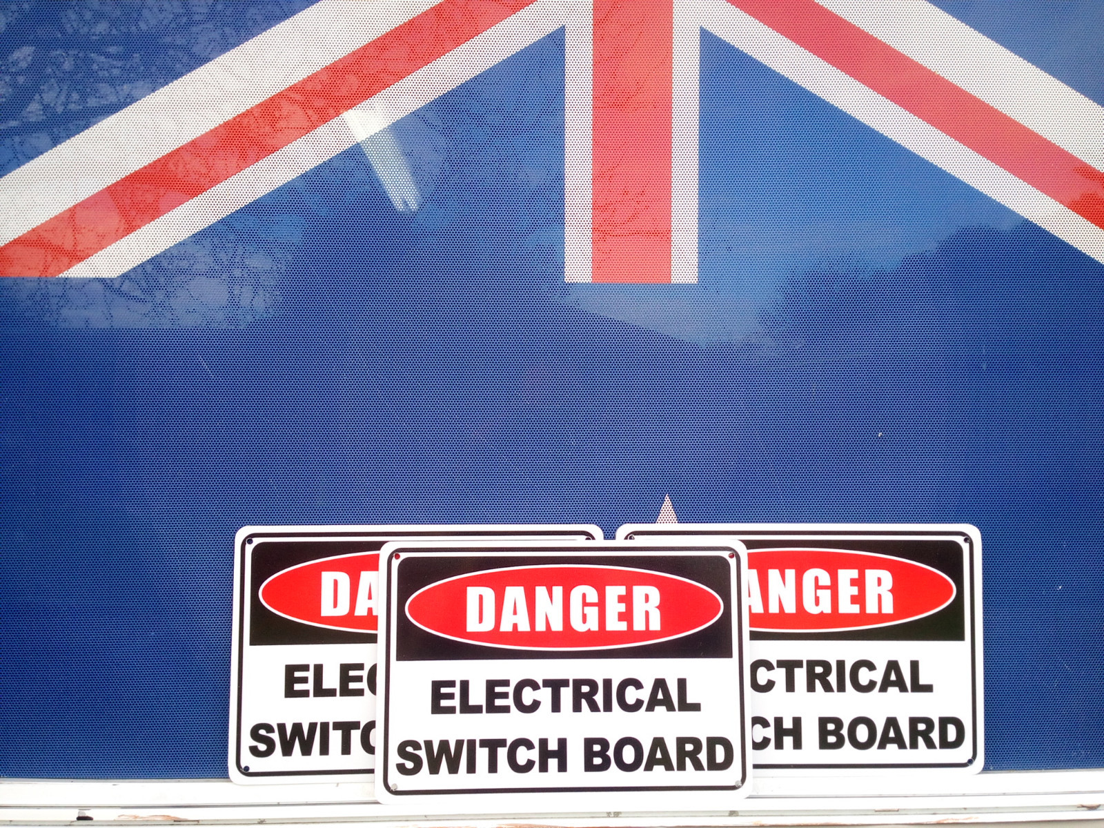 Danger Electrical Switch Board Pack 3 METAL Alucobond Sign 300x225mm ...