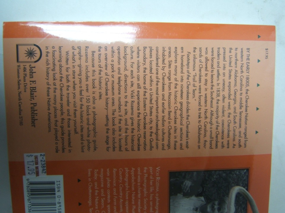 Footsteps of the Cherokees Guide to the Eastern Homelands Vicki Rozema ...