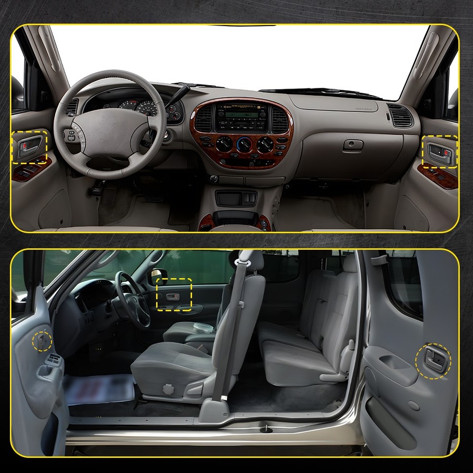 Fit Toyota Tundra 4PCS 2000-2006 Interior Door Handle Gray w/Door Lock ...