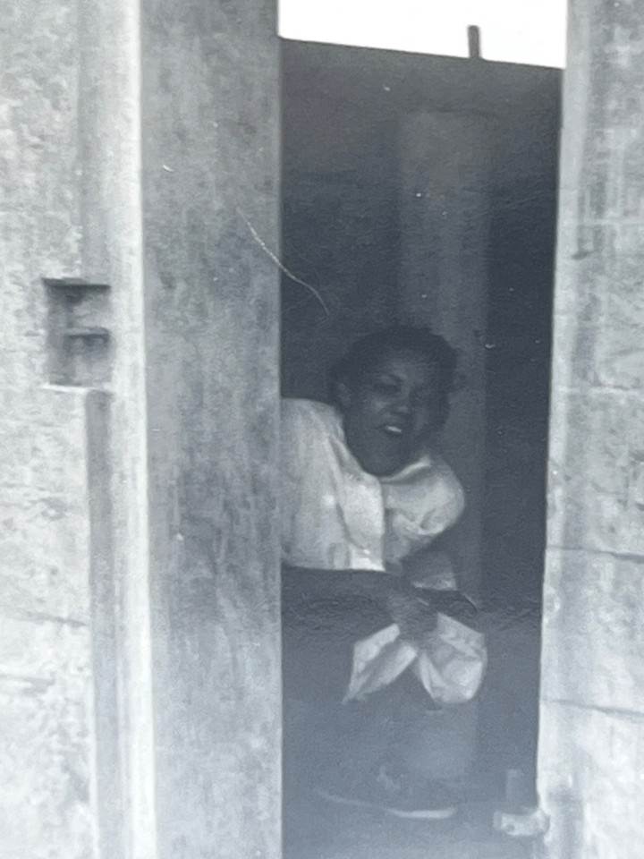 1950s Woman Caught on Toilet Outdoor Outhouse Bathroom Funny Vtg ...