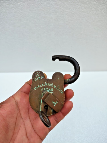 Vintage Brass Door Gate Lock Working Key NATHALAL WADILAL SHAH PATAN ...