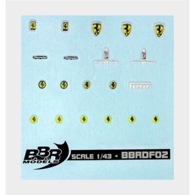 Ferrari Decals High Quality W/ Threads of Real Chrome x 1 by BBR Models ...