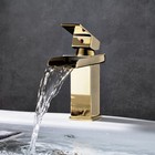 Waterfall Spout Golden Bathroom Basin Faucet Single Handle Sink Mixer ...