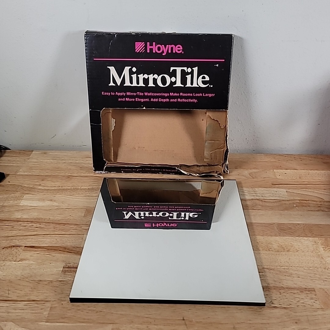 Vintage HOYNE "Mirro•Tile"/ 12" × 12" Plate Glass Mirror Tiles/ Box Of ...