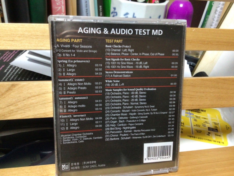 Minidisc,Pre Recorded Minidis,Vivaldi;Four Seasons/Aging & Audio Test ...