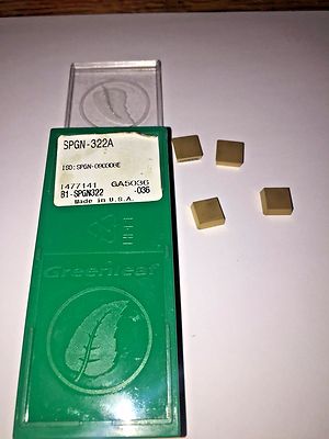 GREENLEAF CARBIDE INSERTS QUANTITY 4 SPGN 322A B1 SPGN322 .036 GA5036 ...
