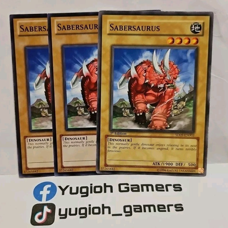 YUGIOH SABERSAURUS X3 COMMON DIFFERENT SETS PLAYED | eBay