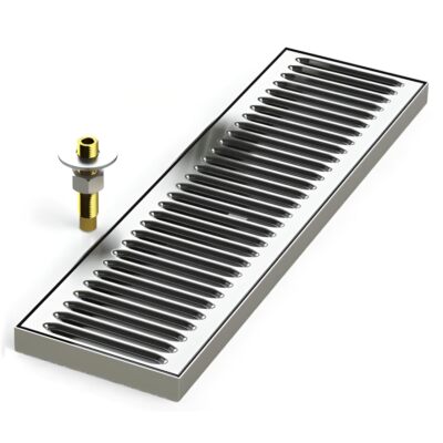 5" x 16" Premium Brushed Stainless Steel Flush Mount Drip Tray with ...