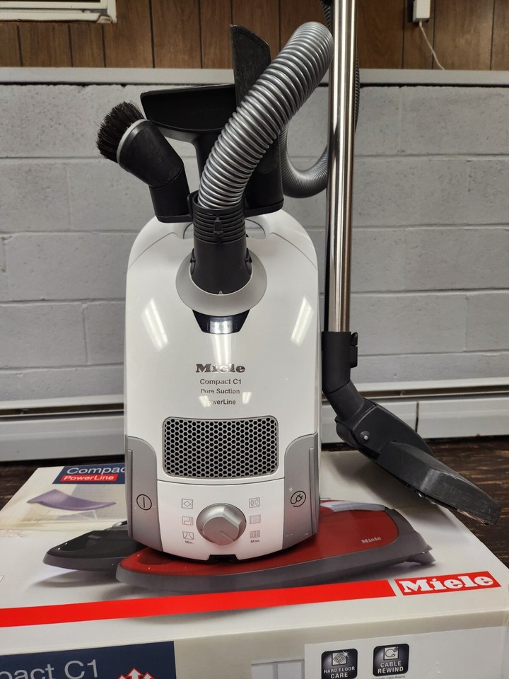 Miele Compact C1 Pure Suction PowerLine Canister Vacuum - Lotus White ...