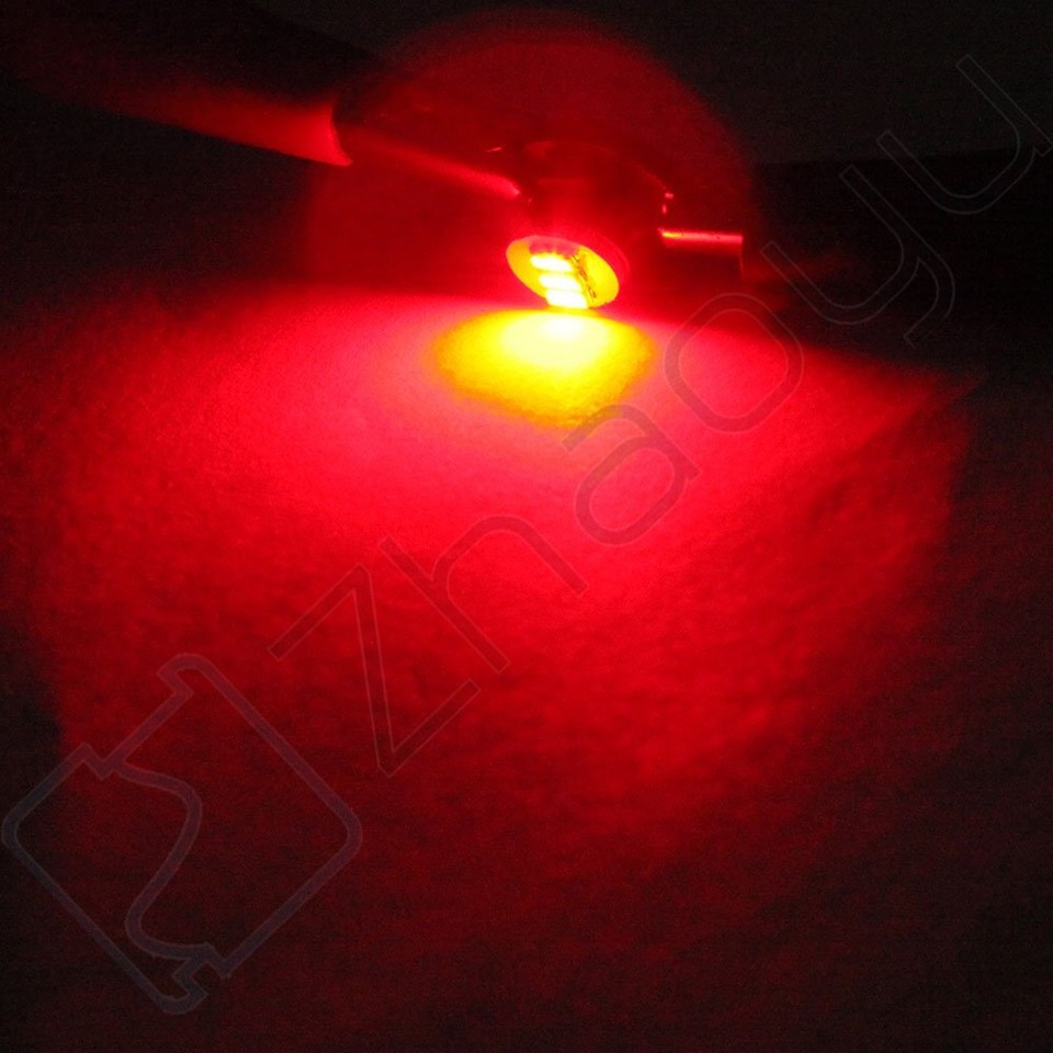 4PCS T5 Neo Wedge 3014 3SMD LED Bulbs Red Car Center Console Climate ...