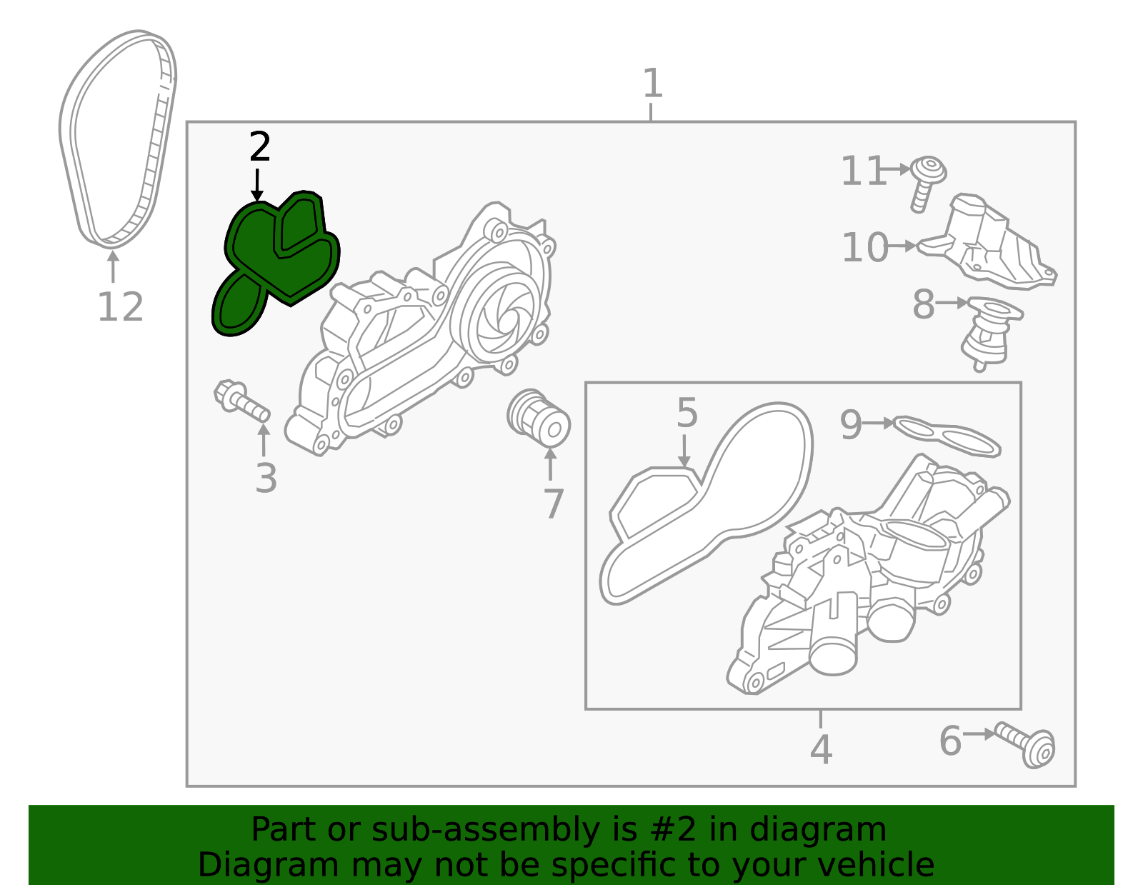 Genuine Volkswagen Engine Water Pump Gasket 04E-121-119-AM for sale ...