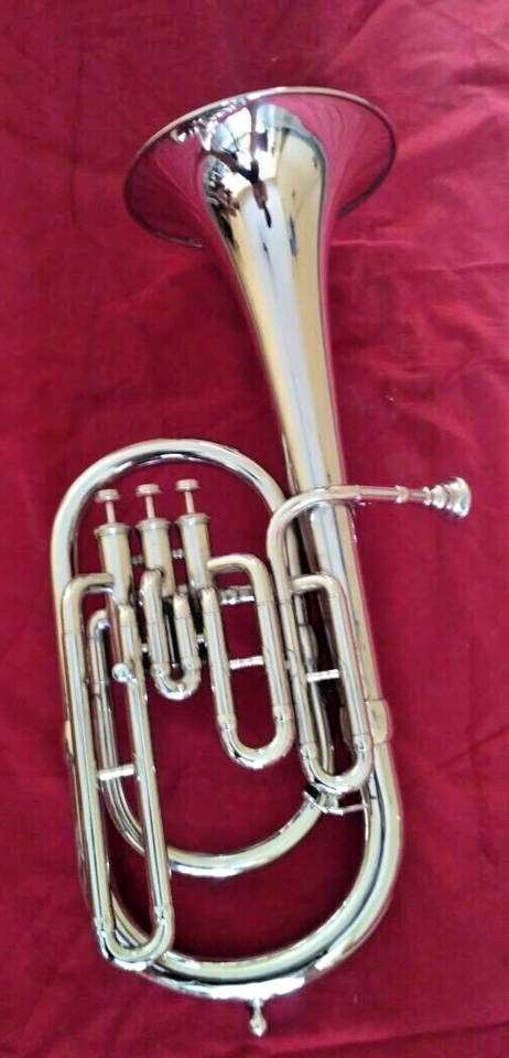 Alto Horn Jazz & Brass Band Musical Instrument Silver Chrome Polish Eb ...