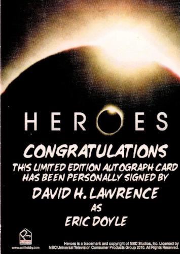 Heroes Archives David H. Lawrence as Eric Doyle Autograph Card | eBay