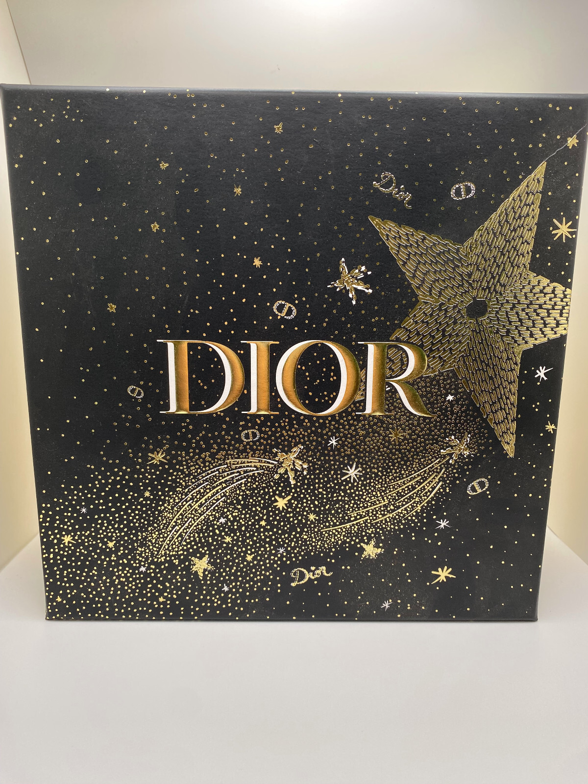 DIOR Black & Gold Star Logo Gift Storage Box w/Lid NEW + Wrapped! | eBay