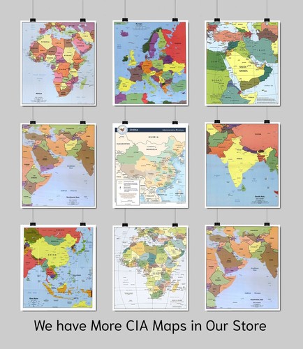 CIA Middle East Map - Israel Palestine Gaza West Bank Lebanon Iran Iraq ...