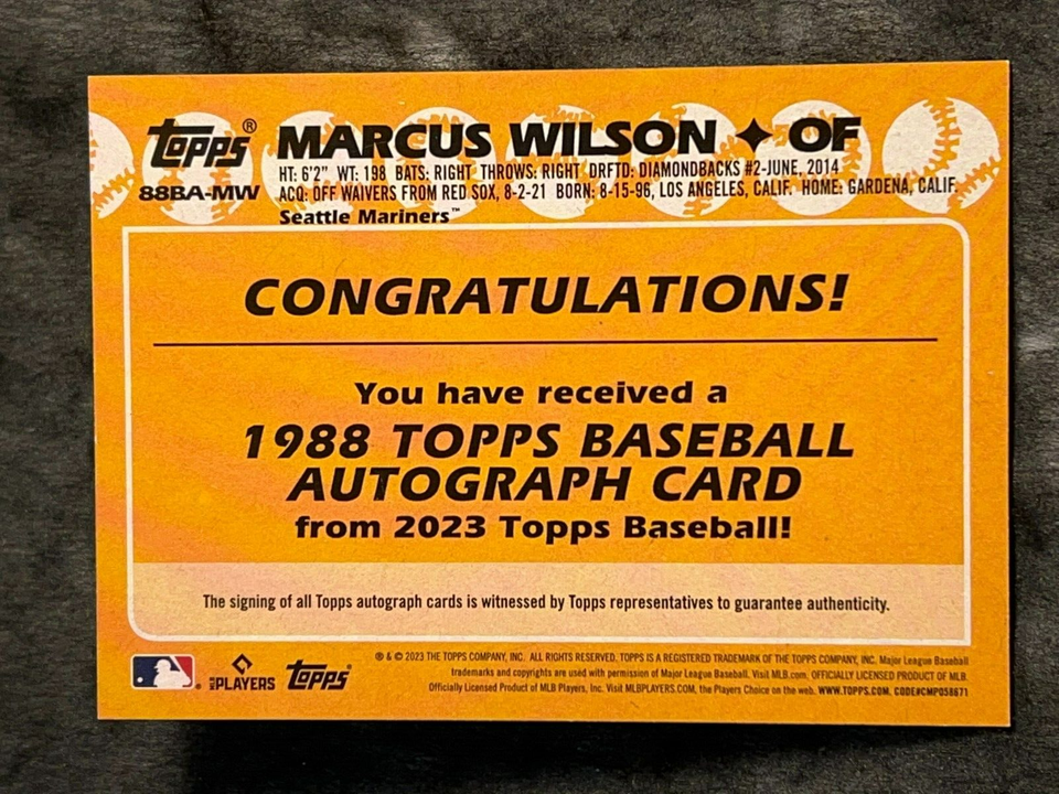 2023 Topps 35th Anniversary ROOKIE AUTO Marcus Wilson, item 1 | eBay