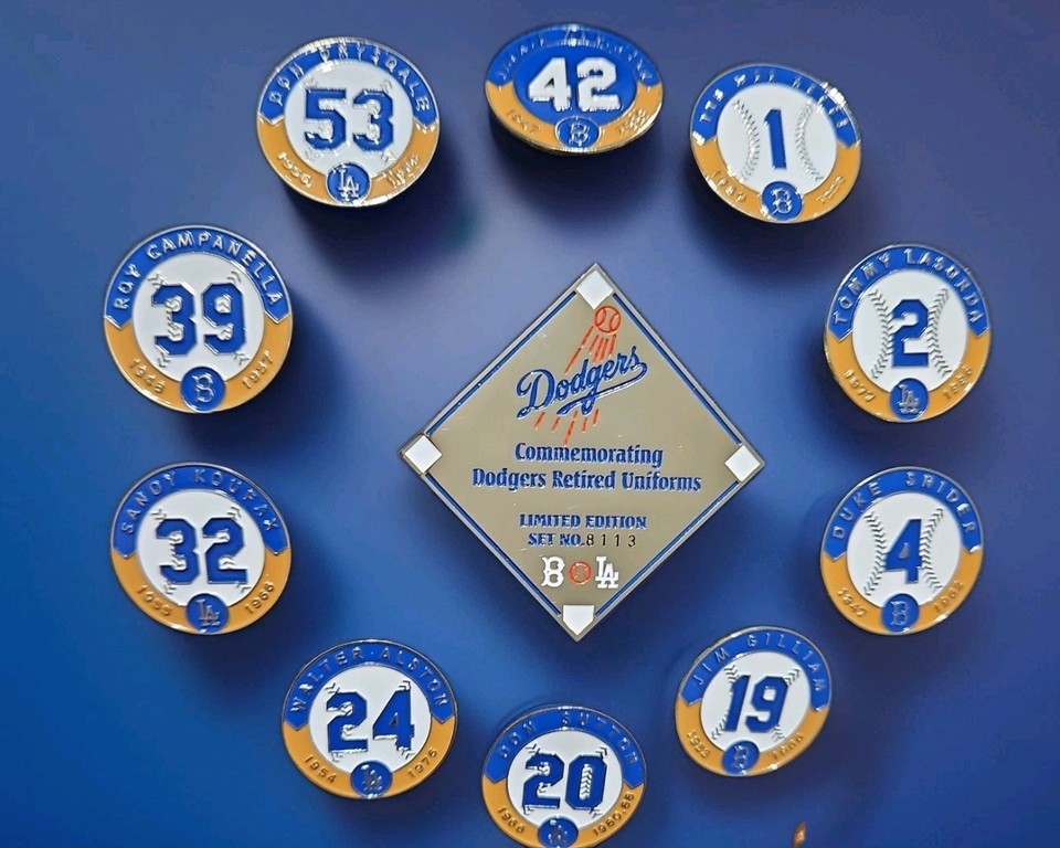 Brooklyn Los Angeles LA Dodgers Commemorating Retired Uniforms 10 Pin ...