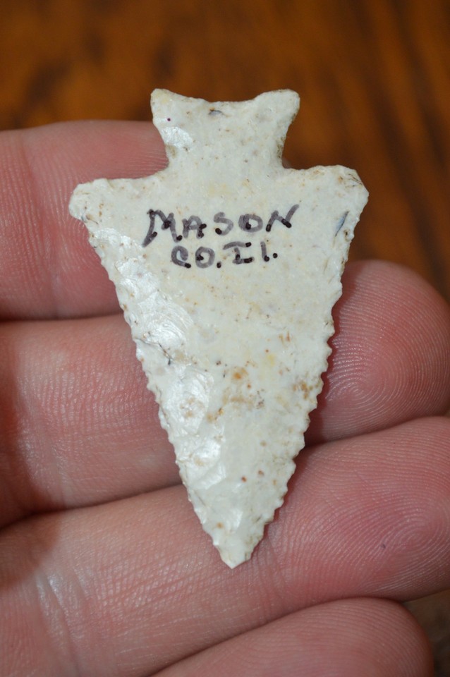 Thin Burlington Chert Archaic Fox Valley Mason Co Illinois 1.7/8 x 1.1 ...