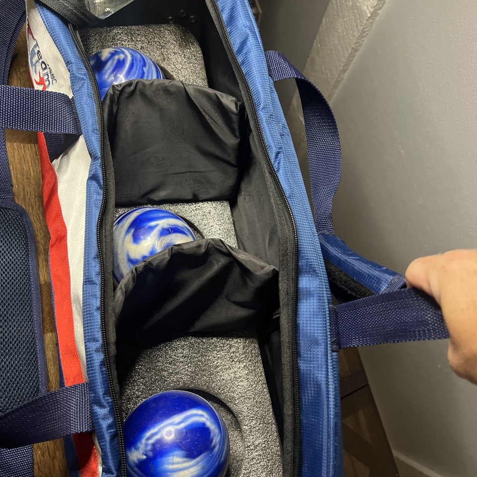 Team Usa Bowling Bag With 3 Epco Paramount USA candlepin bowling balls | eBay