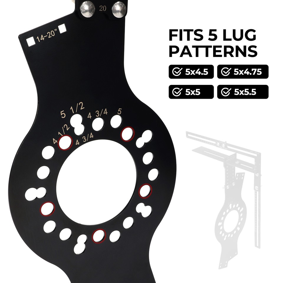 5 Lug Wheel Fitment Tool Wheel Offset Measuring Tool for 14"-22" Tire ...