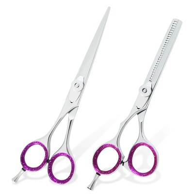 LEFT HANDED BARBER HAIR CUTTING+THINNING SCISSORS 6.5 FOR PROFESSIONALS ...