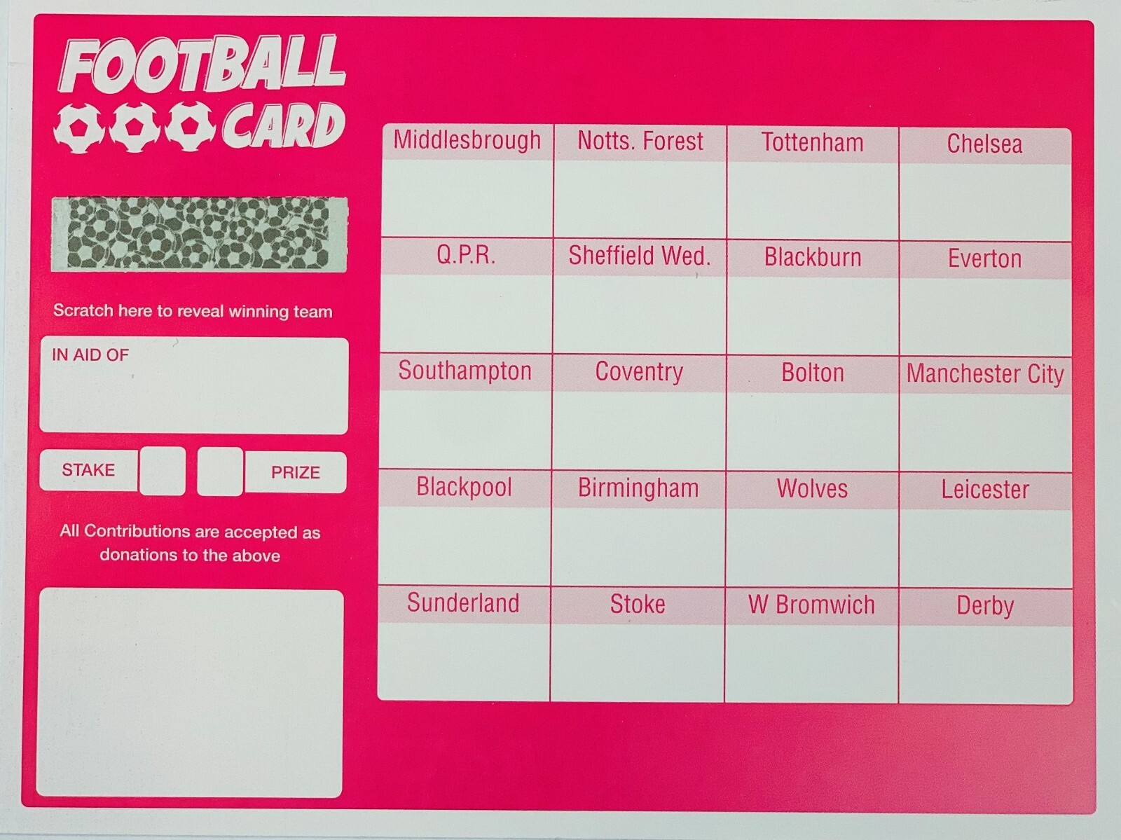 Football Cards Charity Fundraising Football Scratch Cards 20 Teams Bus ...