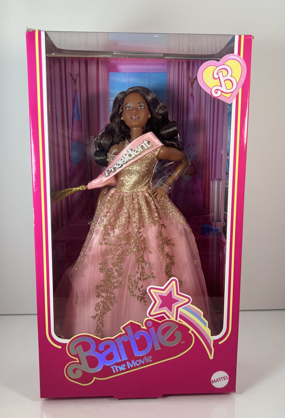 Barbie The Movie President Doll In Shimmery Pink Dress HPK05 for sale ...