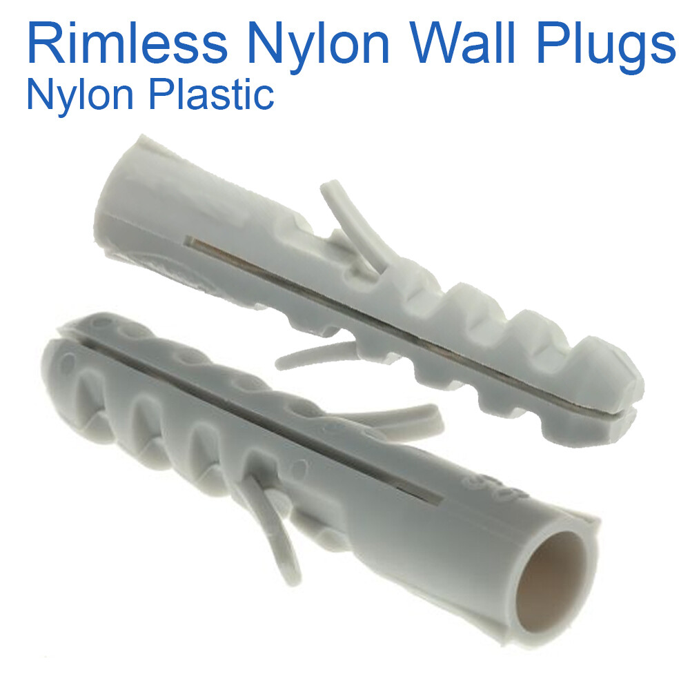 M5 M6 M7 M8 M10 M12 M14 NYLON WALL PLUGS RIMLESS 5 6 7 8 10 12 14 mm ...