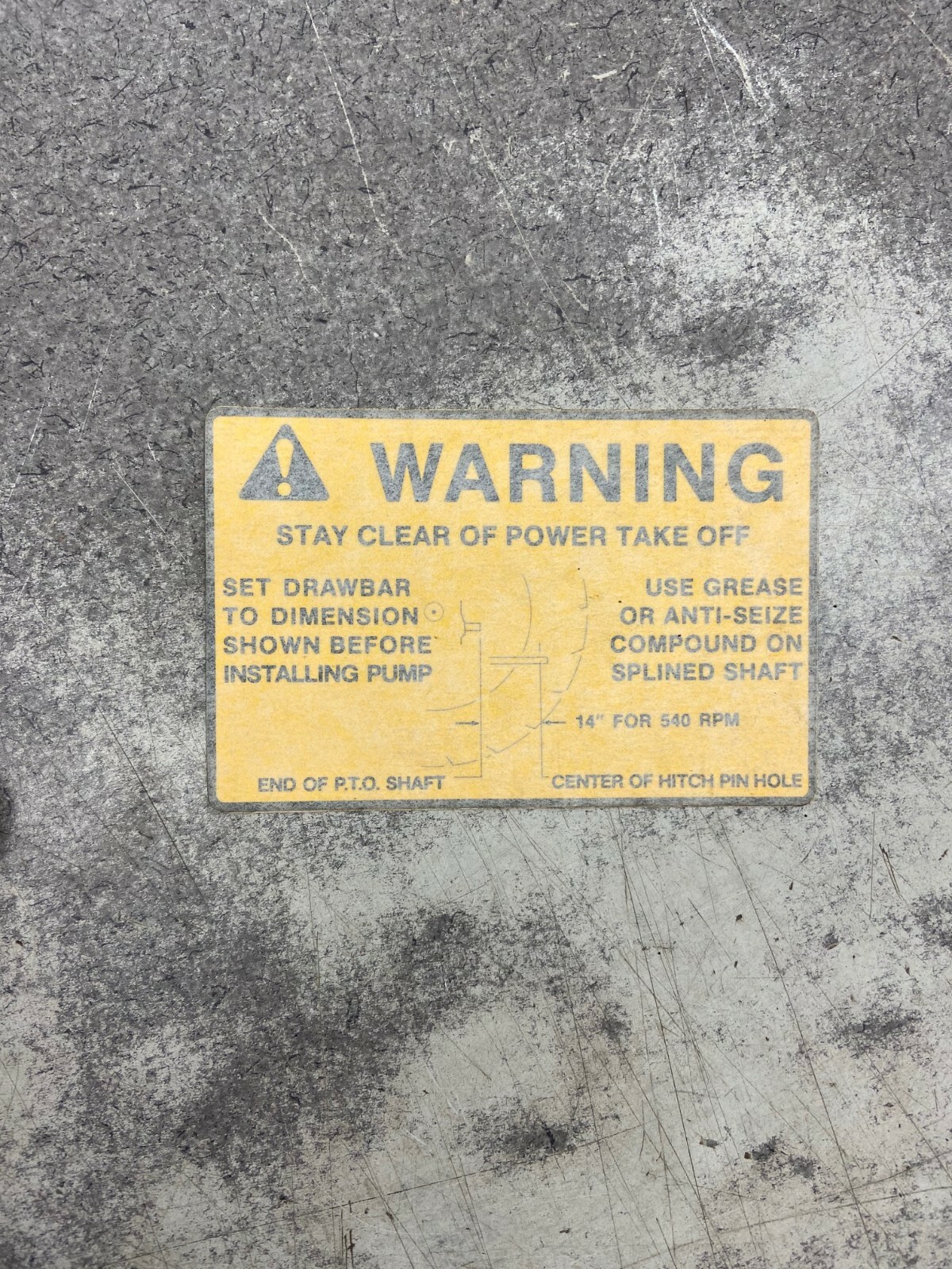 POWER TAKE OFF WARNING DECAL18 | eBay