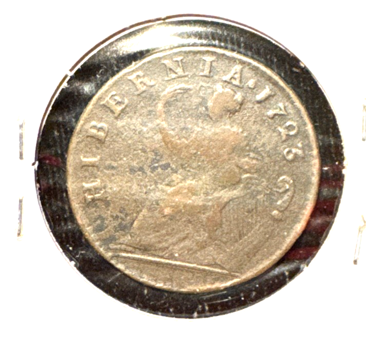 1723 Woods Hibernia colonial half penny VG/F detail | eBay