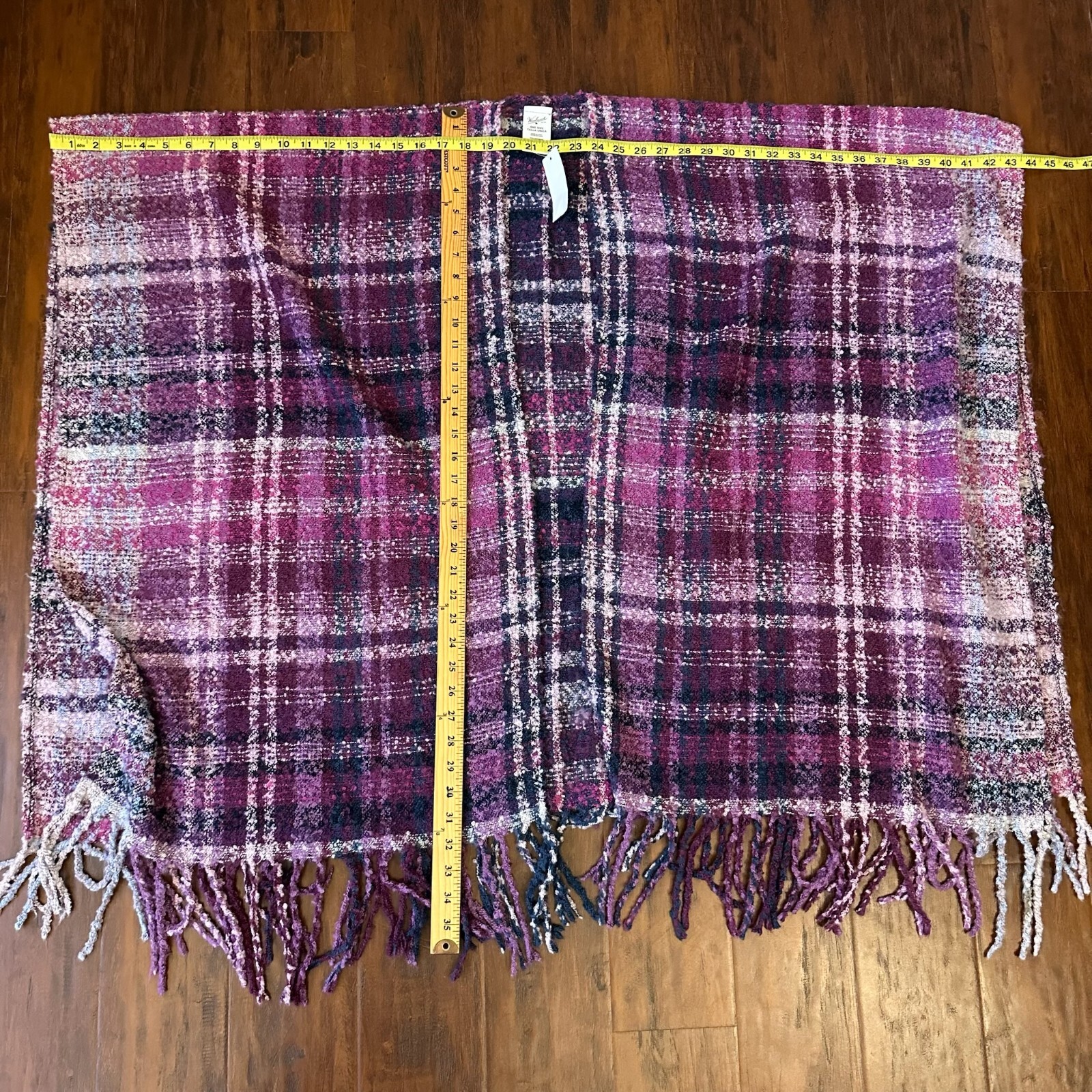 WOOLRICH Blanket Wrap Shawl Poncho Womens Sz OS Becca Plaid Ultra Soft ...