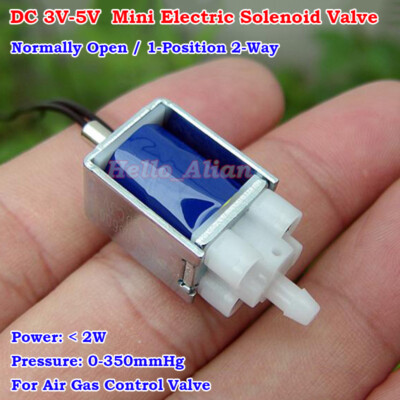 DC 3V-5V 2-Way Mini Electric Solenoid Valve Normally Open Air Flow ...