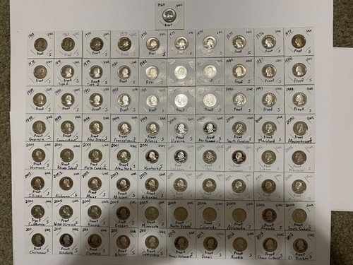 81 Uncirculated Proof Quarters 1965-2012 (all coins came out of Proof ...