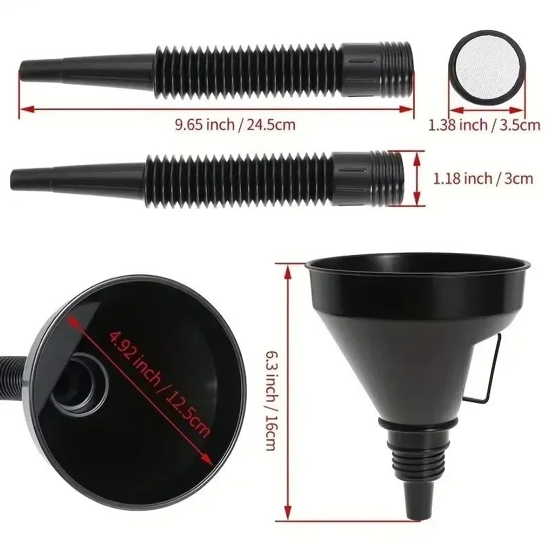 Flexible Large Funnel Oil Water Gas Fuel Spout Funnel for Car ...