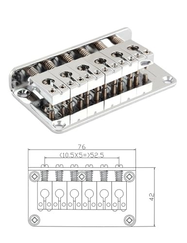 Guitar Bridge 6 Saddles Top Load or String Through Body Bridge Fixed ...