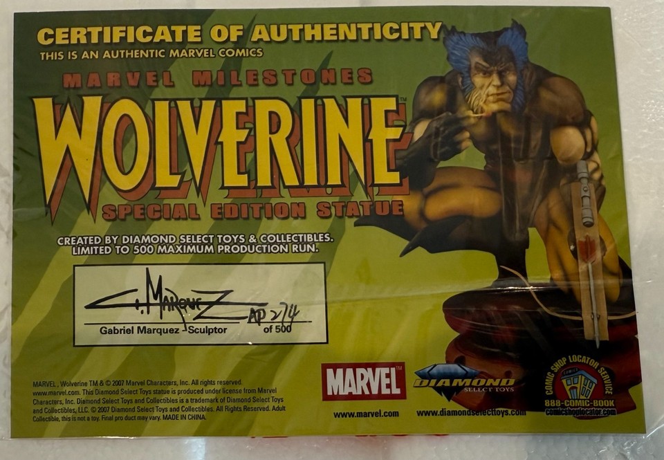 Marvel Milestones Frank Miller Wolverine Statue – Artist Proof *AP274 ...