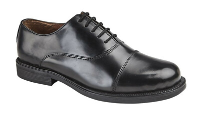 Scimitar Men's Parade Capped Oxford Cadet Boots Black Leather School ...