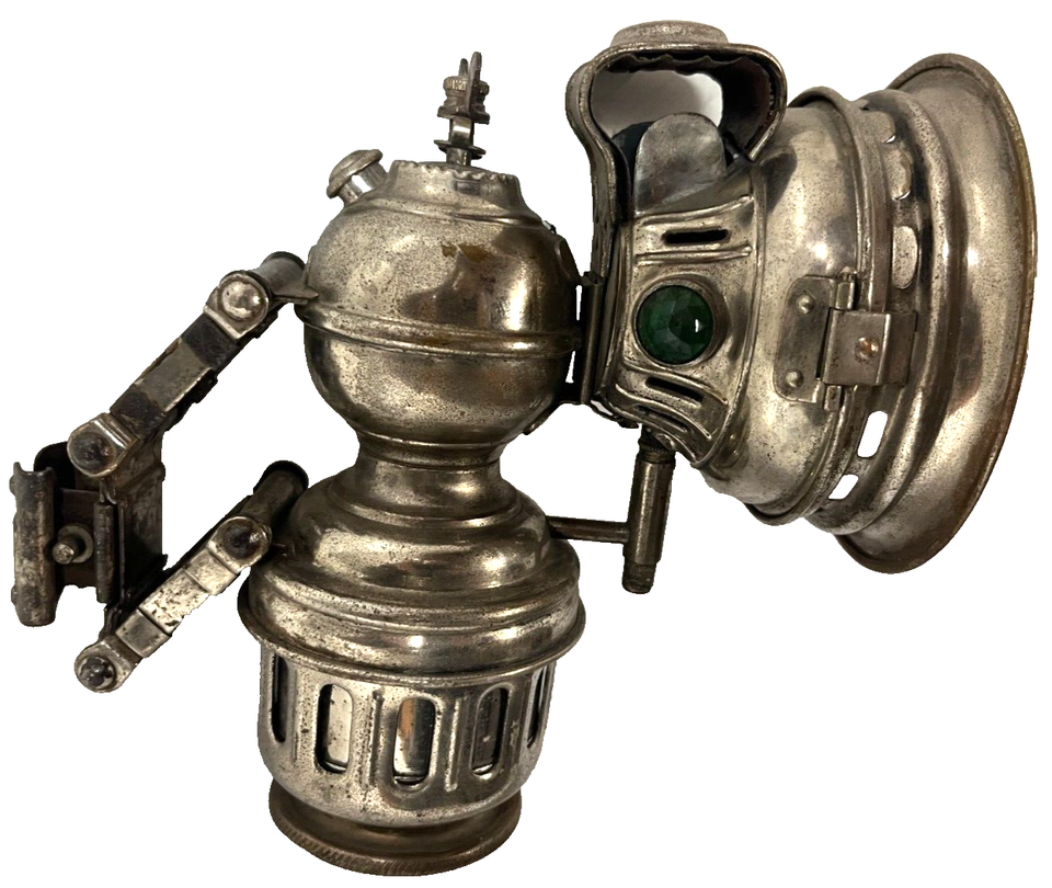 EXCEPTIONAL EARLY LARGE BICYCLE MOTORCYCLE CARBIDE HEADLIGHT LIGHT LAMP ...