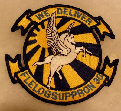 USN-FLEET LOG "FLELOGSUPPRON 30" SQUADRON PATCH COLOR ME MINOR P & G ON ...