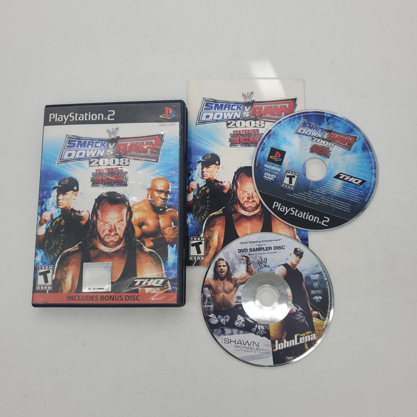 WWE SmackDown vs Raw 2008 PS2 PlayStation 2 w/ Bonus Disc - Complete ...