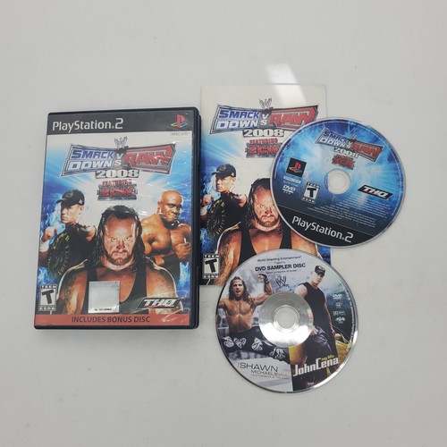 WWE SmackDown vs Raw 2008 PS2 PlayStation 2 w/ Bonus Disc - Complete ...