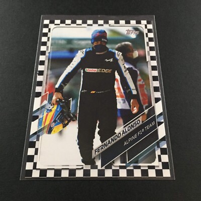 2021 Topps Formula 1 — Fernando Alonso Alpine Renault F1 — Checker Flag ...
