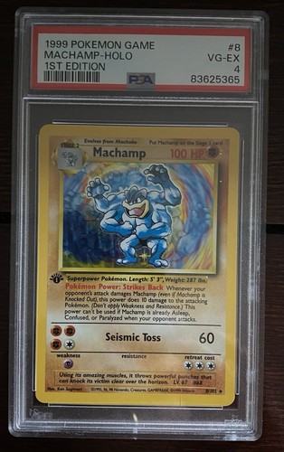 1st Edition Pokémon TCG Machamp Base Set 8/102 Holo Unlimited Holo Rare ...