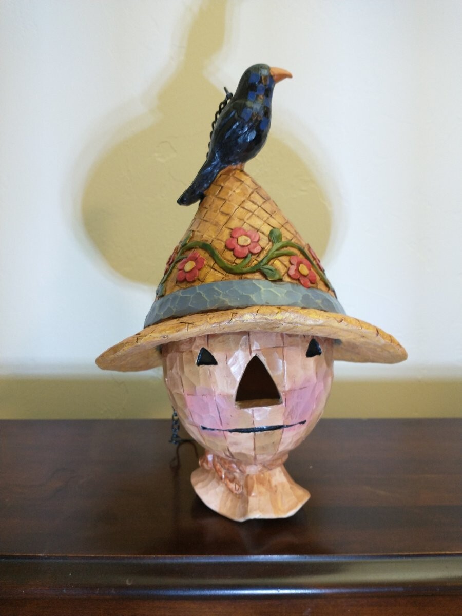 2006 Jim Shore SCARECROW & CROW 12" Hanging BIRD HOUSE Heartwood NWT | eBay
