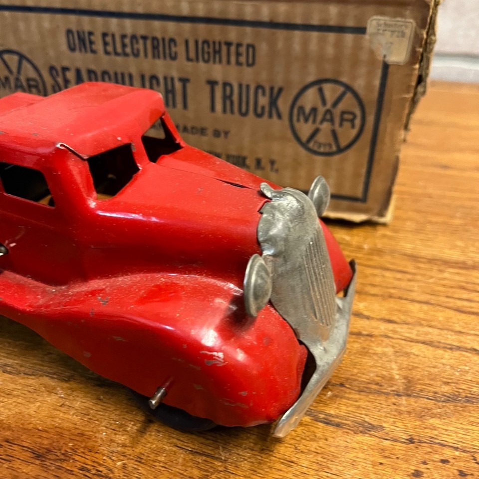RARE Vintage 1930s Marx Searchlight Truck Pressed Steel Toy + Orig. Box ...