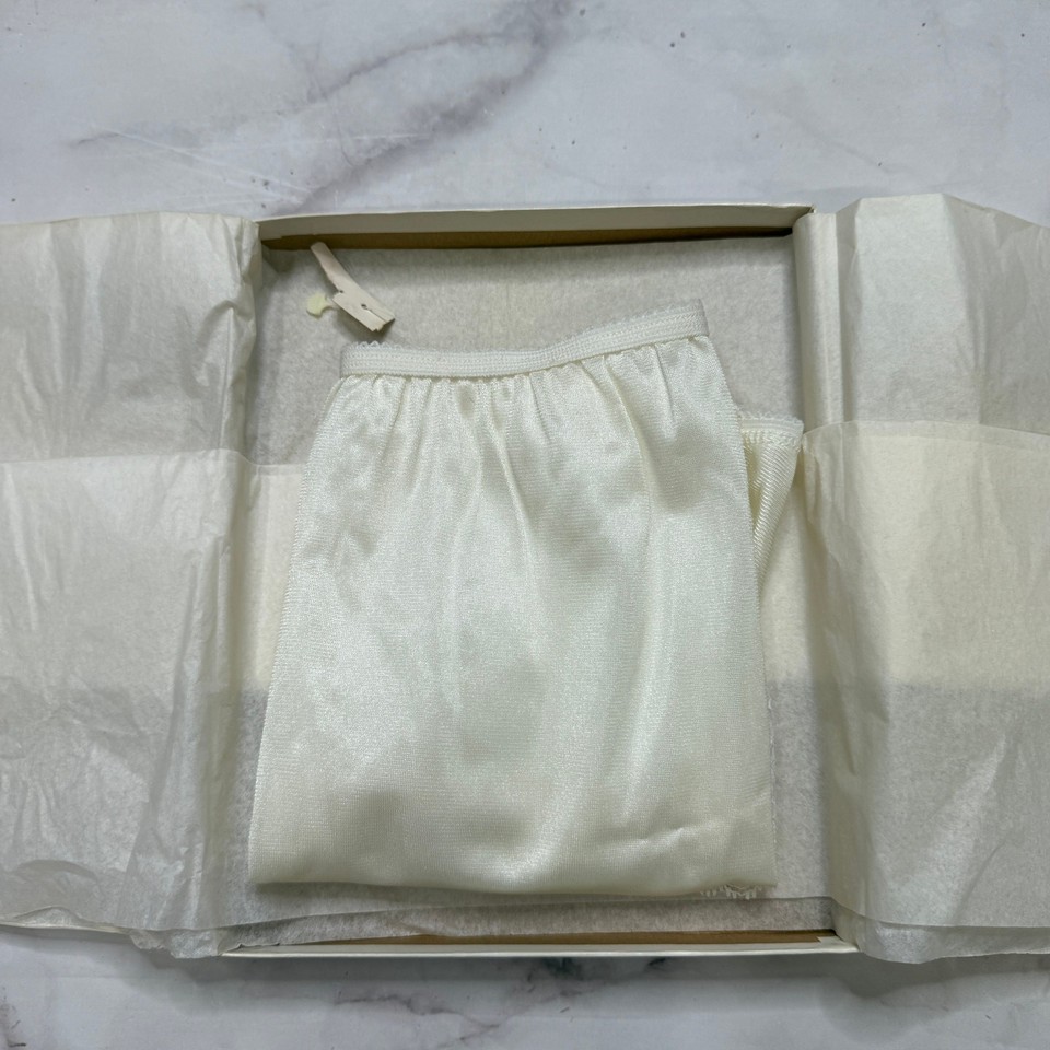 Vintage New Nylon Panties White Lace Tri-Lobal Bright Size 7-Large with ...