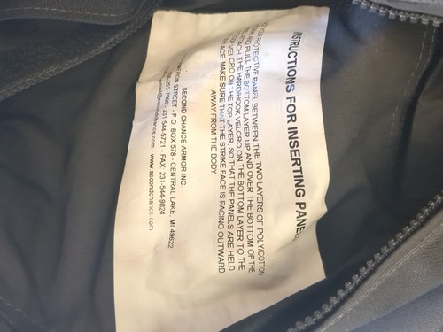 Second Chance Black Tactical Bulletproof Vest Carrier No Panels Size M ...