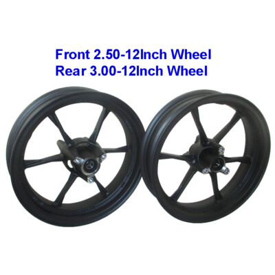12 In Wheel Rims 3-Hole Front 2.50 Rear 3.00 For Supermoto Pit Bike ...