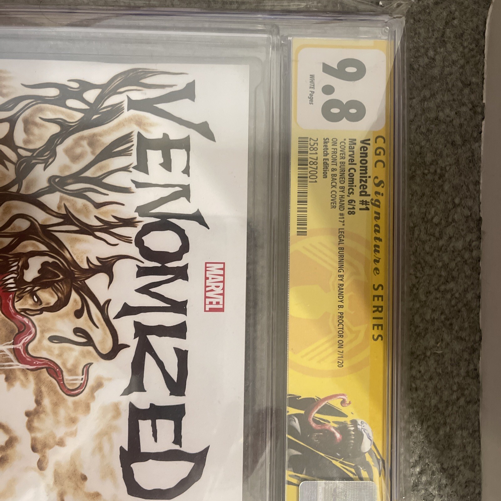 Venomized 1 Sketch Superman Burned Cover With Wood Burning Pen CGC 9.8 ...