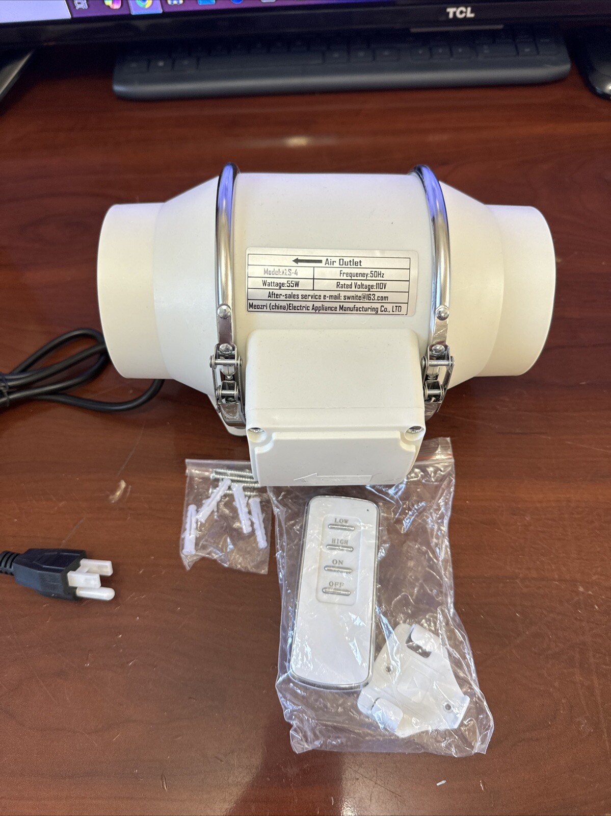 4 Inch Duct Fan, High Efficiency Inline Fan Mixed Flow Ventilation ...